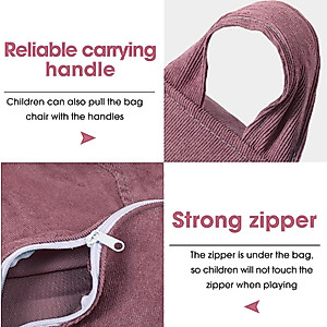 Wenqik 2 Pcs 100L Stuffed Animal Storage Bean Bag Chair Cover (No Filler) for Kids Soft Corduroy Stuffable Bean Bag Zipper for Organizing Children Plush Toys(Dusty Pink)