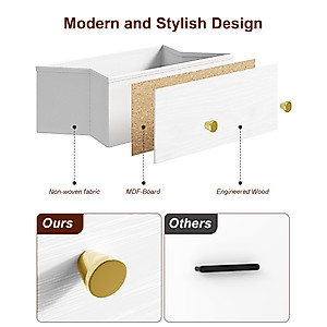 Nicehill White Dresser for Bedroom with 5 Drawers, Fabric Dresser Storage Tower, Chest of Drawers for Closet, Living Room, Hallway, Entryway, Woodeen Dresser（White）