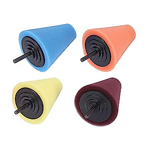 X AUTOHAUX 4pcs Cone Polishing Pad Sponge Buffing Pads for Automotive Car Wheels Hub Cleaner