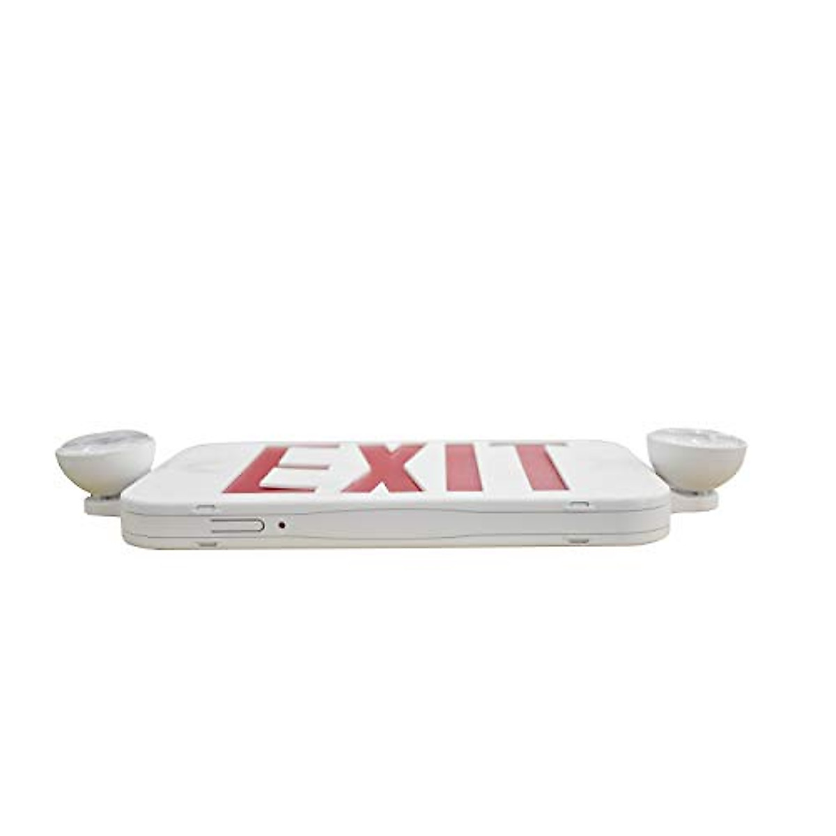 LIT-PaTH LED Combo Emergency EXIT Sign with 2 Adjustable Head Lights and Back Up Batteries- US Standard Red Letter Emergency Exit Lighting, UL 924 and CEC Qualified, 120-277 Voltage, 1-Pack