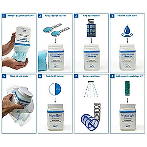 No More Green Technologies Solar Pool Ionizer Spring and Basket Cleaning Kit | Up to 24 Cleanings | Easy Cleaner Kit for Spring, Basket and Copper Anode