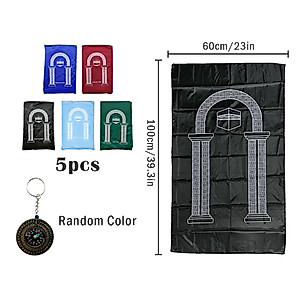 Anlising 5PCS Portable Muslim Prayer Mat, Muslim Travel Prayer Mat with Compass,Pocket Prayer Mat,Islamic Prayer Mat,Portable Foldable Prayer Rug,Muslim Prayer Mat,Islamic Pocket Prayer Rug(5 Colors)
