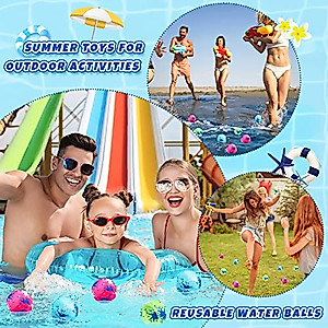 Honoson 50 Pieces Water Absorbent Ball Pool Toys Pool Balls Water Balls for Summer Outdoor Beach Pool Party Favors