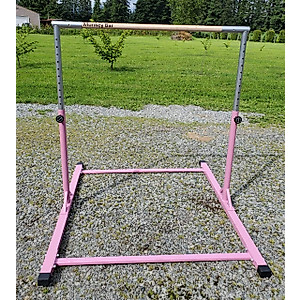 ProGymnastics Horizontal Bar Gymnastics 3' to 5' Kip Junior Sturdy Adjustable Bars Teenagers Pink