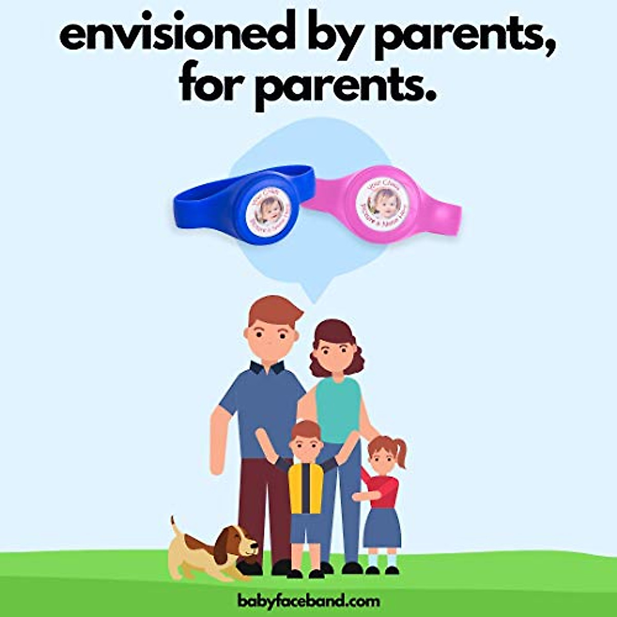 Personalized Baby Bottle and Sippy Cup Label for Daycare Personalized Band with Your Childs Picture Baby Face Band 2 Pack Blue Pink 2 PK