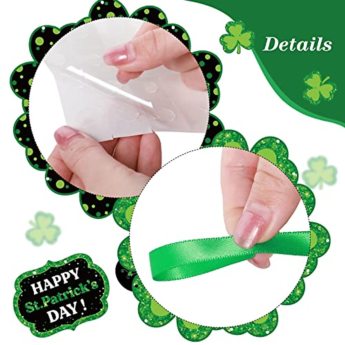 St Patrick's Day Door Banner Decoration Hanging Welcome Signs Door Banner Green Shamrock Car Hat Leprechaun Hanging Door Decor Happy St Patrick's Home Decor Paper Banner for Home Outdoor Indoor