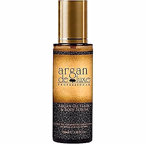 Argan De Luxe 100% Pure Morrocan Oil Perfect for Leave in Treatment & Conditioner- Hair and Body Serum 3.38 Ounces .