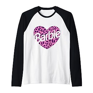 Barbie - Leopard Heart Logo Raglan Baseball Tee