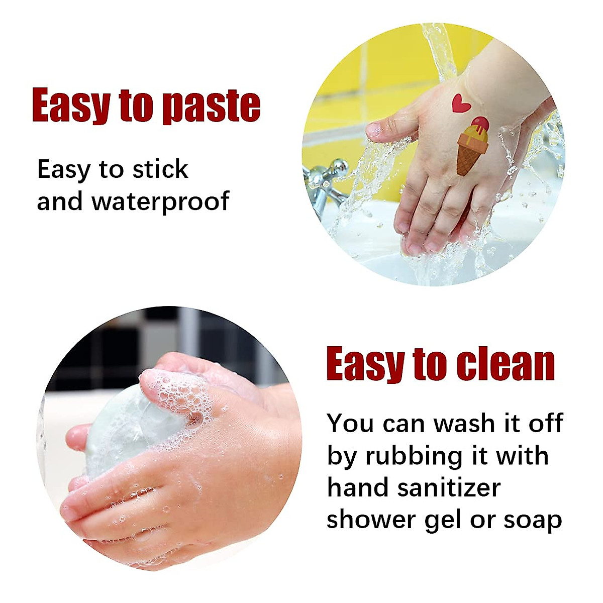 WENSHEN Cartoon Tattoos 10Sheet Animal Temporary Tattoo Fake Tattoos Vinyl Waterproof Party Favors for Kids Teens Adult Birthday, 4.7x3 Inch (Pack of 10)