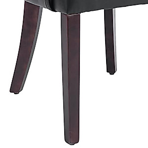 chairus Modern Dining Chairs Set of 6 PU Leather Living Room Chairs with Open Back and Wood Legs Comfy Upholstered Side Chair for Kitchen/Restaurant/Bedroom, Black