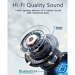 Mysic Wireless Earbuds,Bluetooth 5.3 Earbuds Built in 4 ENC Stereo Microphone Bluetooth Headphones 42H Playtime with Charging Case IPX7 Waterproof Mini in-Ear Earphones for iOS Android(White)