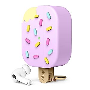 elago Ice Cream Case Compatible with AirPods Pro 2nd Generation Case Cover - Compatible with AirPods Pro 2 Case, Karabiner Included, Supports Wireless Charging, Full Protection (Blueberry)