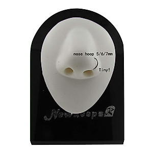 NewkeepsR 3PCS-0.8mm(20g) Nose Hoop Seamless Small Tiny Rings, 316L Steel Hinged Clicker Segment Cartilage Tragus Earrings-5/6/7mm