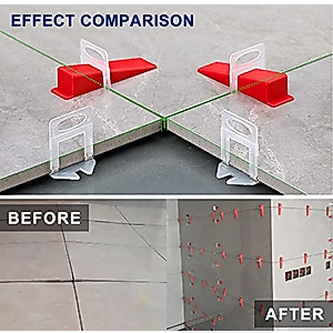 Tile Leveling Clips1/16 inch 2000pcs DIY Tiles Leveler Spacers 1.5mm Tile Tools Set Tile Leveling System for Professional Ceramic Stone Installation