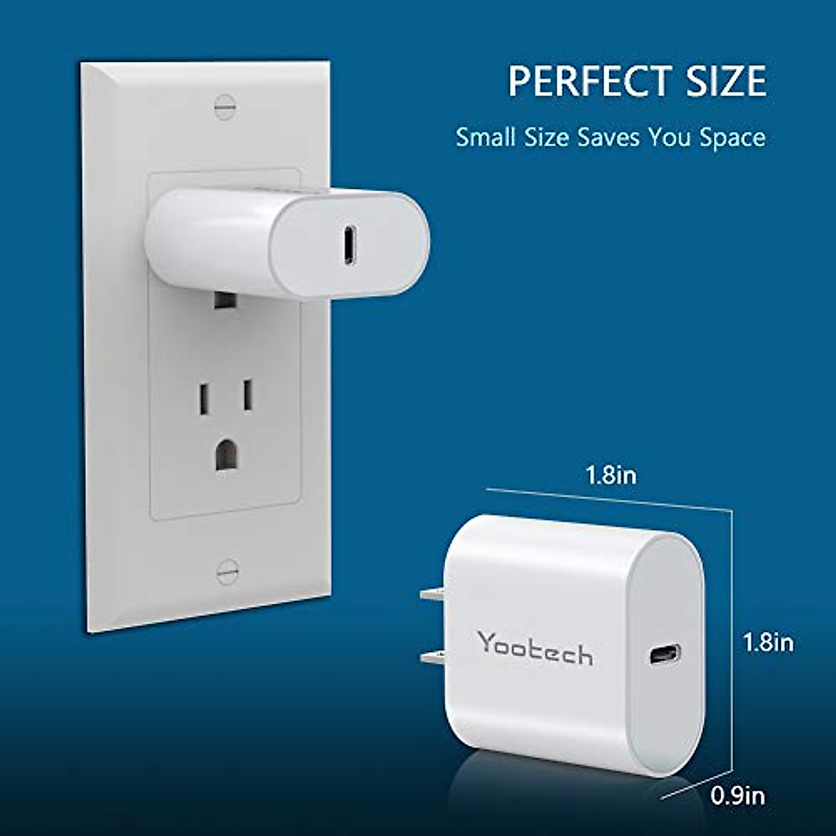 USB C Charger, Yootech 20W USB C Wall Charger Block Compatible with iPhone 14/14 Plus/14 Pro Max/13/13 Mini/13 Pro Max/12 Series/11/MagSafe,Galaxy S21/S20,Pixel 4/3,iPad Pro,AirPods Pro and More
