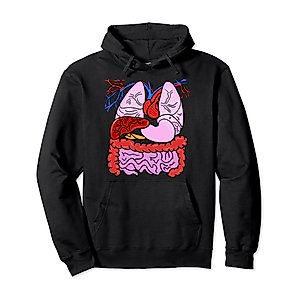 Human Body Anatomy: Illustrated Internal Organs Pullover Hoodie