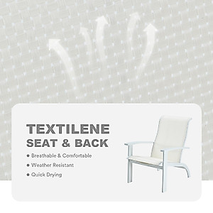 DIFY Patio Adirondack Chair Set of 2,Outdoor Adirondack Chair Weather Resistant for Backyard,Pool Deck and Beach,White