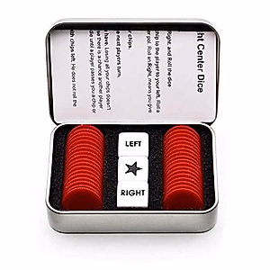 Befantasway Right Left Center Dice Game Set with 3 Dices + 36 Chips (3 Sets -Red+Green+Blue)