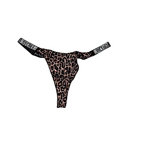 Victoria's Secret Very Sexy Rhinestones Bombshell Shine Strap Thong Panty Color Leopard Size X-Large New