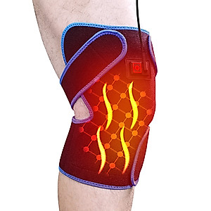 Knee Heating Pad, Heated Knee Brace Wrap, Heat Pad for Knee Pain Relief, Knee Fatigue, Arthritis, 3 Temperature Levels Gifts for Women Men