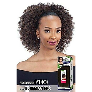 FreeTress Equal Synthetic Hair Drawstring Ponytail Bohemian Fro (1B)