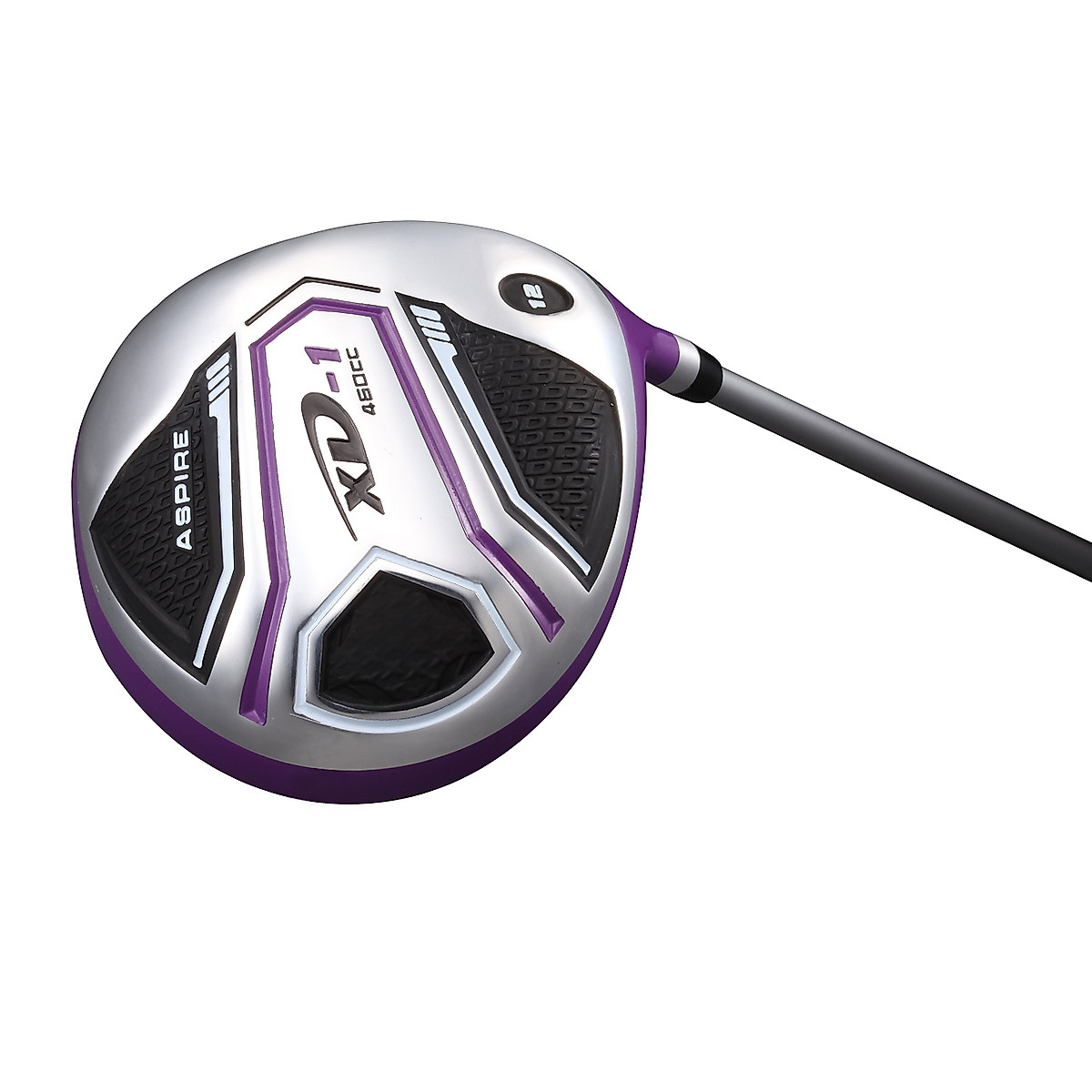 Aspire XD1 Ladies Womens Complete Right Handed Golf Clubs Set Includes Titanium Driver, S.S. Fairway, S.S. Hybrid, S.S. 6-PW Irons, Putter, Stand Bag, 3 H/C's Purple (Right Hand Petite -1")