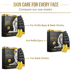 DERMORA 24K Gold Eye Mask Puffy Eyes and Dark Circles Treatments Look Less Tired