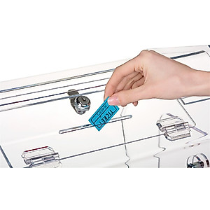 Clear Plexiglas Raffle Drum with Locking Hinged Door for Countertop Usage - Medium