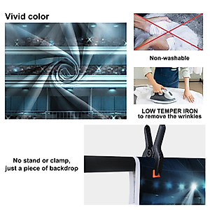 Baocicco 10x6.5ft Hockey Stadium Backdrop Vinyl Photography Background Ice Rink Stage Lights Shiny Halos Stadium Spotlight School Sports Meeting Activity Children Adult Portrait Photo Studio