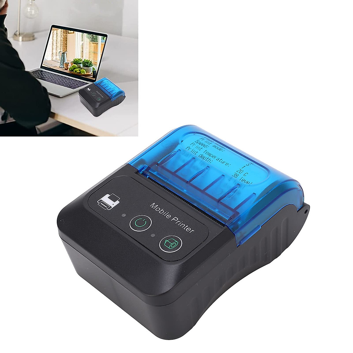 ViaGasaFamido Label Printer, Thermal Label Printer Machine 2in 203DPI 80mm S for Home and Business, Desktop Photo Printers