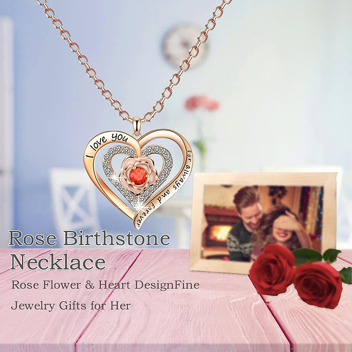 LMYLNKT 925 Sterling Jewelry Gift Forever Love Heart Zirconia Pendant Necklace for Women - Perfect Anniversary, Christmas gifts Mother's Day, and Birthday Gift for Women Mom Girlfriend Girls Her