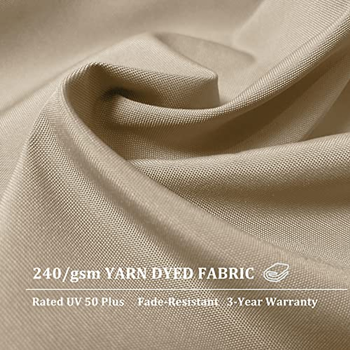 PURPLE LEAF 11FT Cantilever Outdoor Umbrellas Large Patio Umbrella Hanging Double Top Square Offset Umbrella with 360°Rotation Tilting Umbrella Outdoor Patio, Taupe