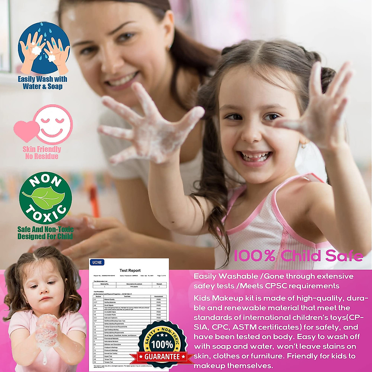 Kids Makeup Kit for Girl - Kids Makeup Kit Toys for Girls,Play Real Makeup Girls Toys, Washable Make Up for Little Girls, Non ToxicToddlers Pretend Cosmetic Kits,Age4-12 Year Old Children Gift