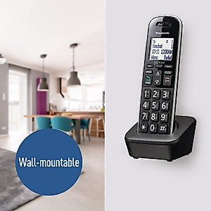 Panasonic Expandable Corded/Cordless Phone System with Answering Machine and One Touch Call Blocking – 2 Handsets - KX-TGB852B (Black)
