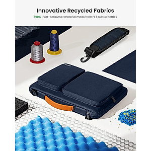 tomtoc 360° Protective Laptop Shoulder Bag for 15.6 Inch Laptop, Fit Acer Aspire 3/5/7, Dell Inspiron/XPS, ASUS ROG/TUF, Lenovo ThinkPad L/E/T/P/V, Waterproof Accessory Case