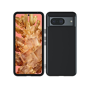 Foluu Silicone Case for Google Pixel 8, Pixel 8 Liquid Gel Rubber Bumper Case with Soft Microfiber Lining Cushion Slim Hard Shell Shockproof Protective Cover for Google Pixel 8 2023 (Black)