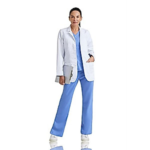 BARCO Grey's Anatomy Women's 2 Piece Long Sleeve 30" Lab Coat White XL