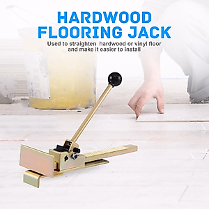 Samger Cast Steel Hardwood Flooring Jack Professional Ratcheting Hardwood Plank Jack Vinyl Flooring Tools for Laminate Flooring Installation Hard Wood Straight Tile Contractor Hand Tool
