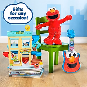Just Play Sesame Street Elmo Slide Singing and Dancing 14-inch Plush, Officially Licensed Kids Toys for Ages 2 Up