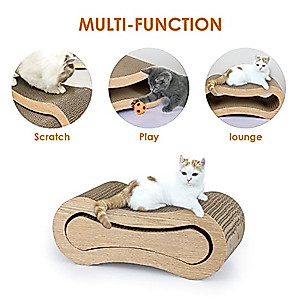 Furrytale 2 in 1 Cat Scratch Pad - Corrugated Cardboard Ultimate Cat Scratching Board, Reversible Cat Lounge Scratcher for Indoor Cats