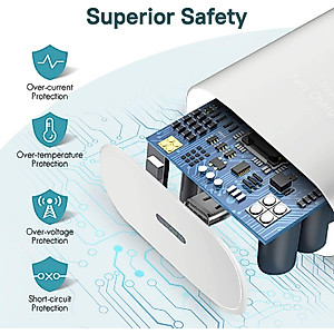 wamaxlink Type C Charger Fast Charging, 3 Pack 25W USB C Wall Charger Super Fast Charging Block with 10FT USB C to C Charger Cable