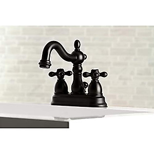 Kingston Brass KB1600AX Heritage 4" Centerset Bathroom Faucet, Matte Black