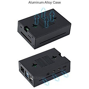 Waveshare Aluminum Alloy Case for Raspberry Pi 4 Compatible with 3.5inch Display (Case ONLY)