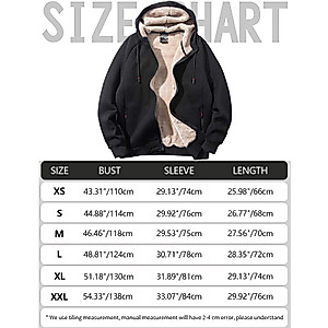 Gihuo Men's Winter Sherpa Lined Hoodie Zip Up Sweatshirt Heavyweight Warm Fleece Jacket with Pockets (Black, X-Large)