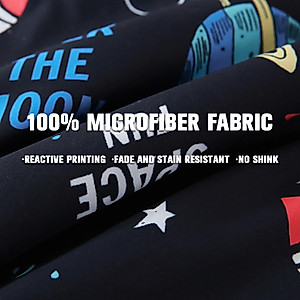 JQinHome Twin Space Comforter Set for Kids,6 Piece Bed in A Bag 3D Galaxy Space Rocket Planets Bedding Set for Teens Boys Girls with Pillowcases, Flat Sheet,Fitted Sheet, Cushion Cover