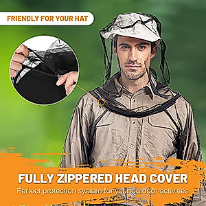 LIXADA Mesh Suit Set with Jacket Hood, Mitts, Socks & Storage Sack - Ultra-fine Net Mesh Clothing for Fishing Hiking Camping