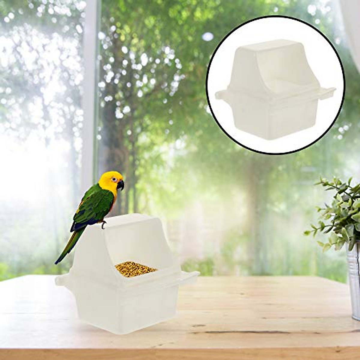 POPETPOP 4pcs Parrot Feeding Cups Plastic Birds Food Dish Parrot Feeders Water Cage Bowls for Cockatiel Conure Budgies Parakeet Parrot Macaw Small Animal Chinchilla
