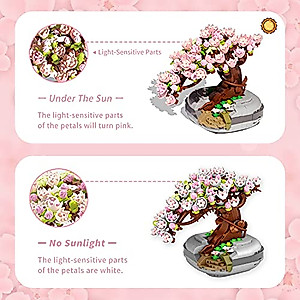 Baoswi Mini Sakura Bonsai Tree Building Blocks Set, Cherry Blossom Botanical Collection Set for Adults Teens, Home Decor Accessories, NOT Compatible with Lego (426 Pcs)