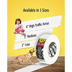 Professional Rug Tape - 2 Inch by 40 Yards (120 Feet! - 2X More!) - Double Sided Non-Slip Carpet Tape - Premium White Finish - Perfect Gripper for Holding Indoor Rugs in Place
