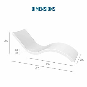 Ledge Lounger - Signature Chaise - Inside Pool & Sun Shelf Lounge Chair - Designed for Shallow Shelves Up to 9” - Compatible with All Pool Types - Poolside & Sun Deck Tanning - Set of 2 - White